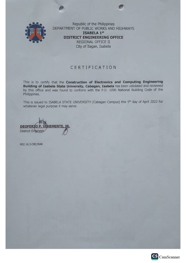 Construction of Electronic and Computing Engineering | Isabela State ...